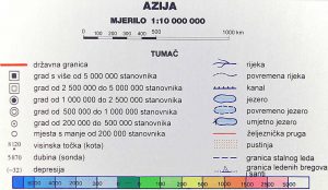 Geografska karta Azija, 142×122 cm - GD Dizajn